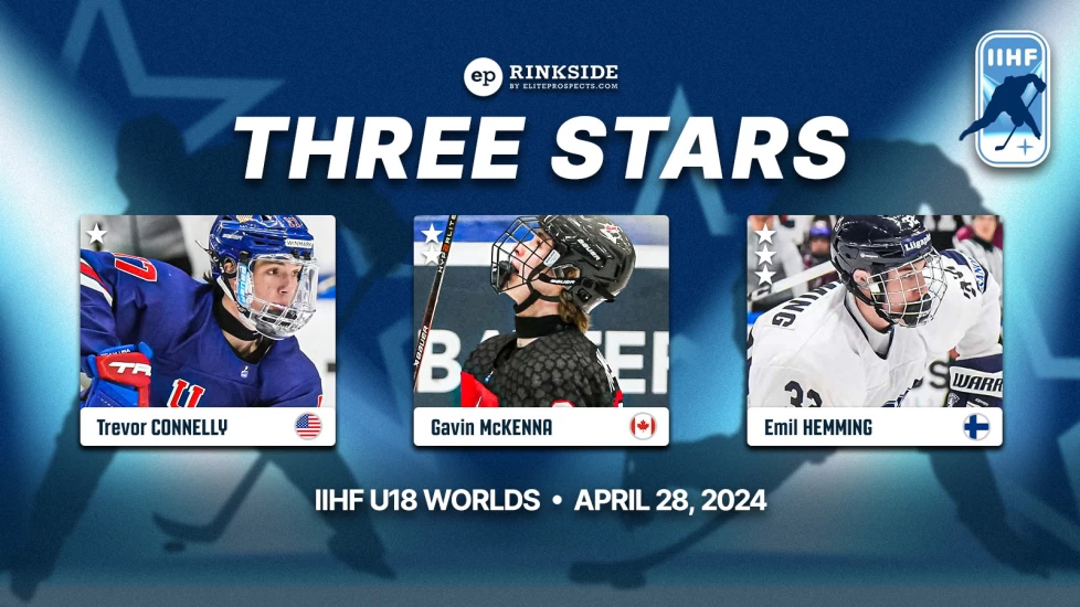 EP Rinkside's 3 Stars from Day 4 of the 2024 U18 World Hockey Championship