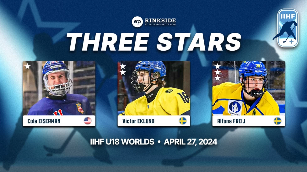 EP Rinkside's 3 Stars from Day 3 of the 2024 U18 World Hockey Championship